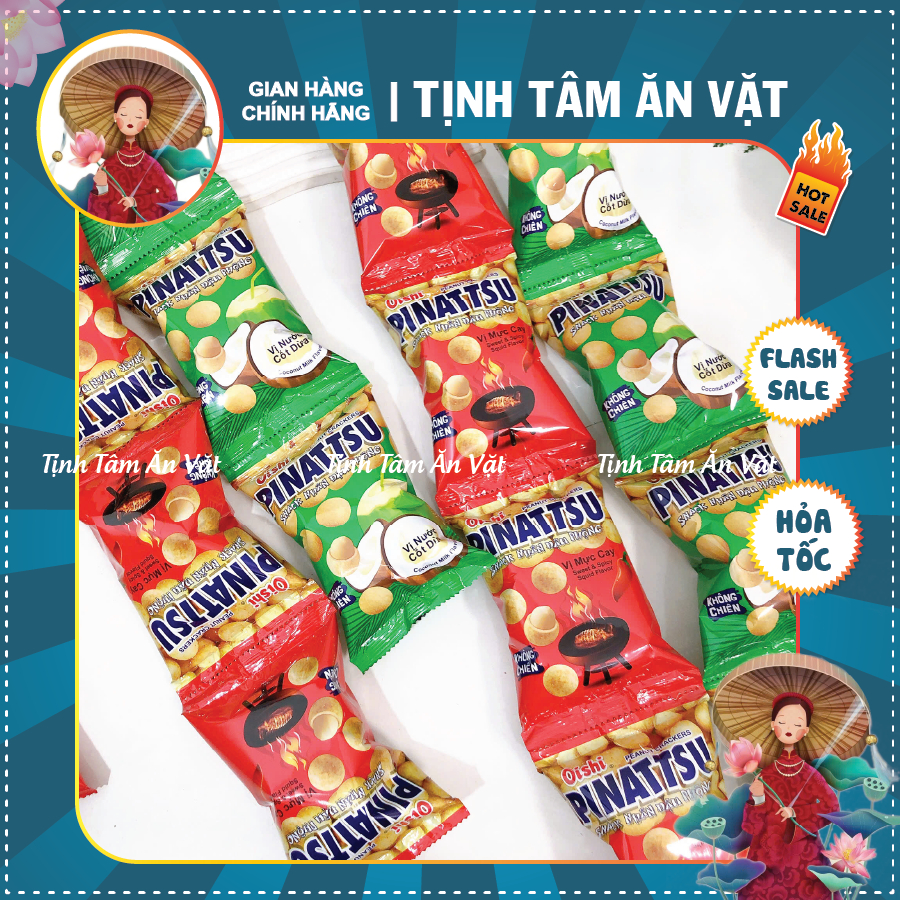 [DÂY 10 GÓI] Snack Đậu Phộng Pinatsu Oishi 3 Vị Cốt Dừa, Mực Cay, Tảo ...