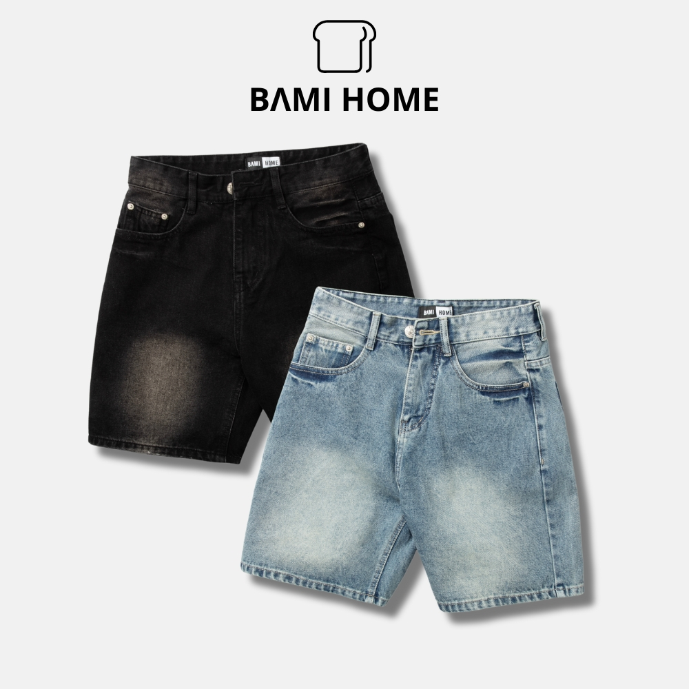 Quần short Jean Nam BAMI HOME, quần đùi Jean dày dặn, form trên gối QJ05 | Shopee Việt Nam