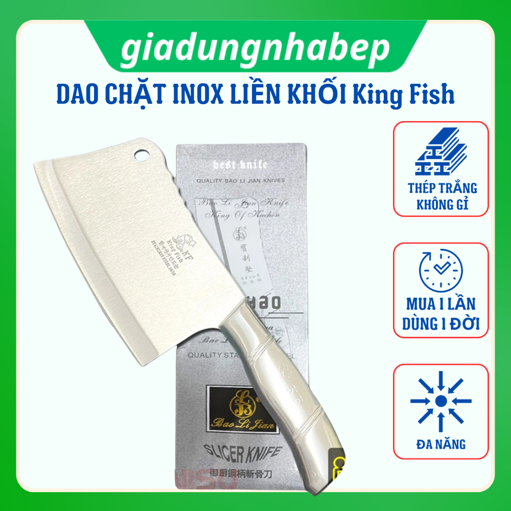 Dao Chặt Xương Inox Đúc Nguyên Khối King Fish KF Dài 29cm, Dày 3mm ...