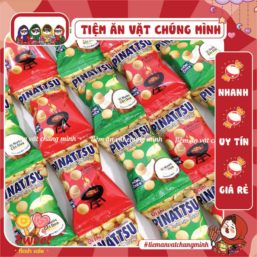 [DÂY 10 GÓI] Snack Đậu Phộng Pinatsu Oishi 3 Vị Cốt Dừa, Mực Cay, Tảo ...