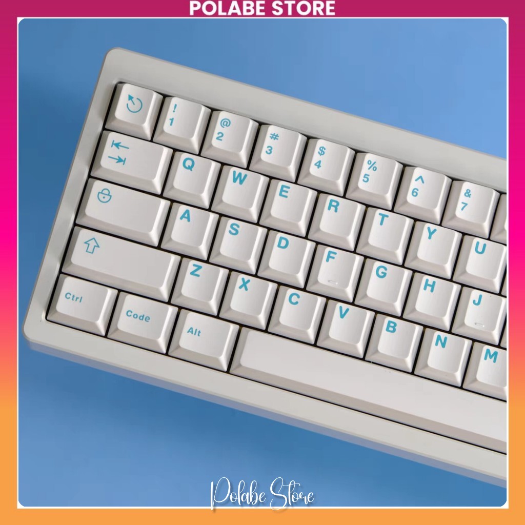 Keycap Aifei Cyan on White Cherry profile Keycap Pyga double shot bàn ...