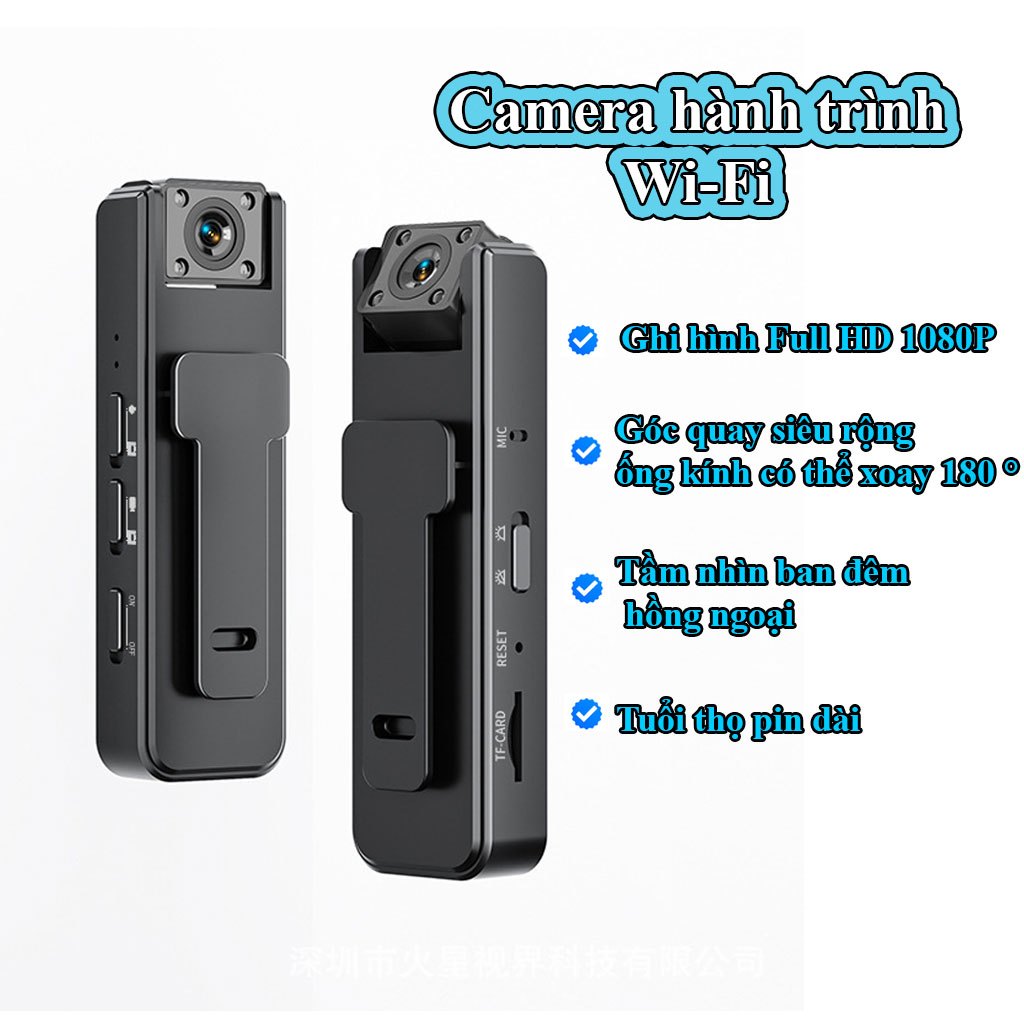 Camera Hành Trình WiFi Mini Kẹp Áo, Camera Cài Áo Nhỏ Gọn, Hỗ Trợ Nhìn ...