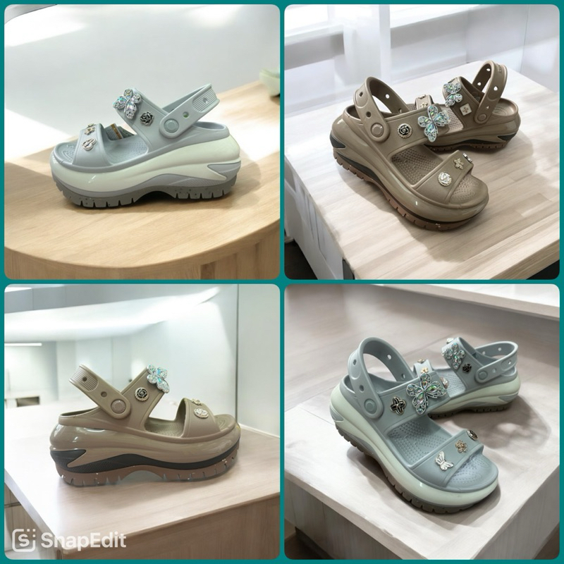 Dép cross mega sandal siêu cưng nhìu màu (full box + charm) | Shopee ...