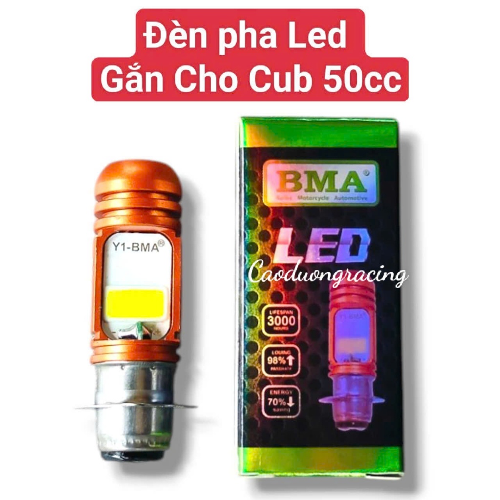 Bóng đèn pha xe máy, Đèn Led siêu sáng BMA gắn cho xe dream,wave,sirius ...