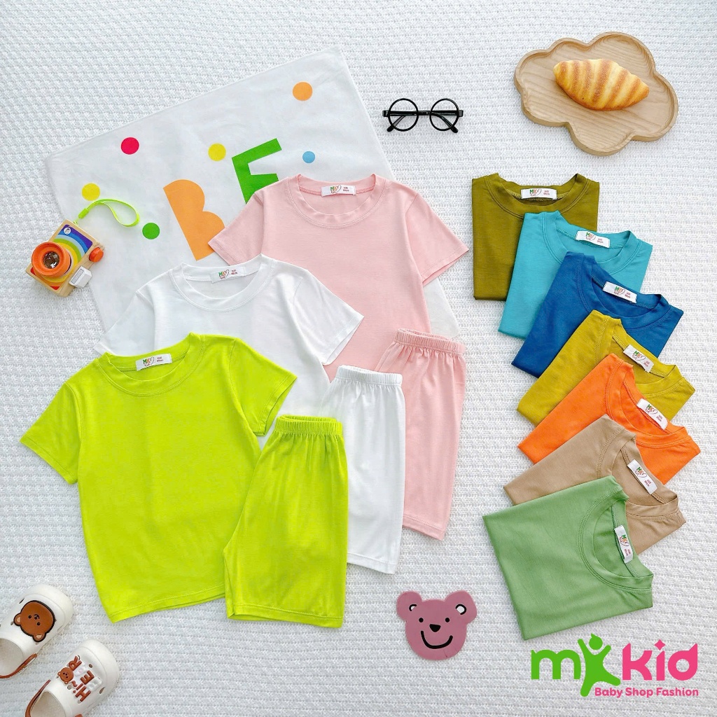 Bộ Quần Áo Ngắn tay MK KID Cho Bé Trai Bé Gái 9-30kg , Bộ Cộc tay Trơn ...