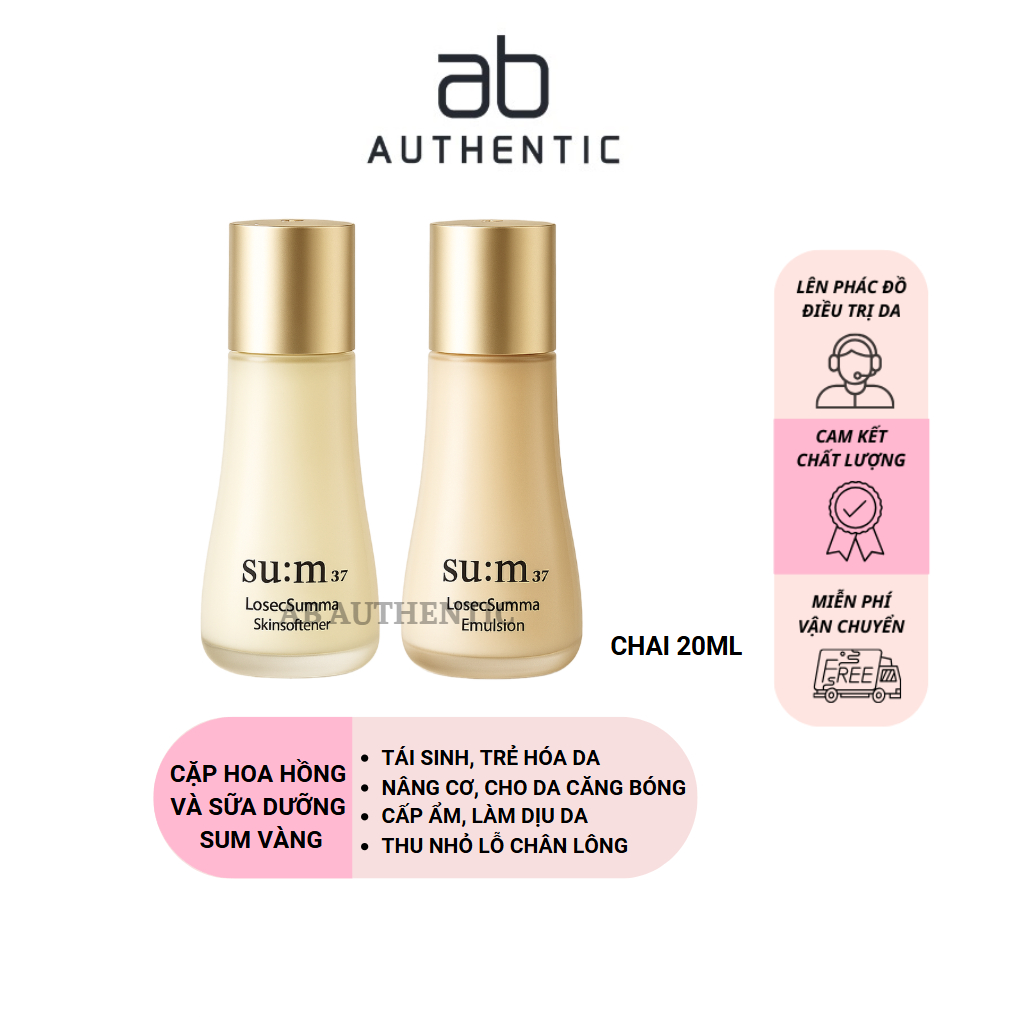 Cặp nước hoa hồng và sữa dưỡng Sum vàng tái sinh, chống lão hoá Losec Summa - AB AUTHENTIC ...