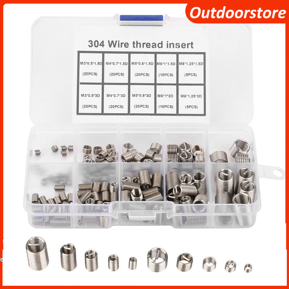 【150pcs】Ren cấy Helicoil inox 304 M2, M2.5, M3, M4, M5, M6, M8, M10 hàng đẹp | Shopee Việt Nam