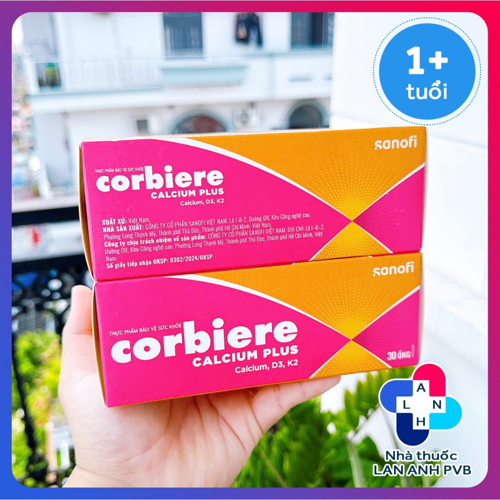 CORBIERE CALCIUM PLUS - Canxi ống giúp bổ sung canxi hữu cơ, vitamin D3 ...