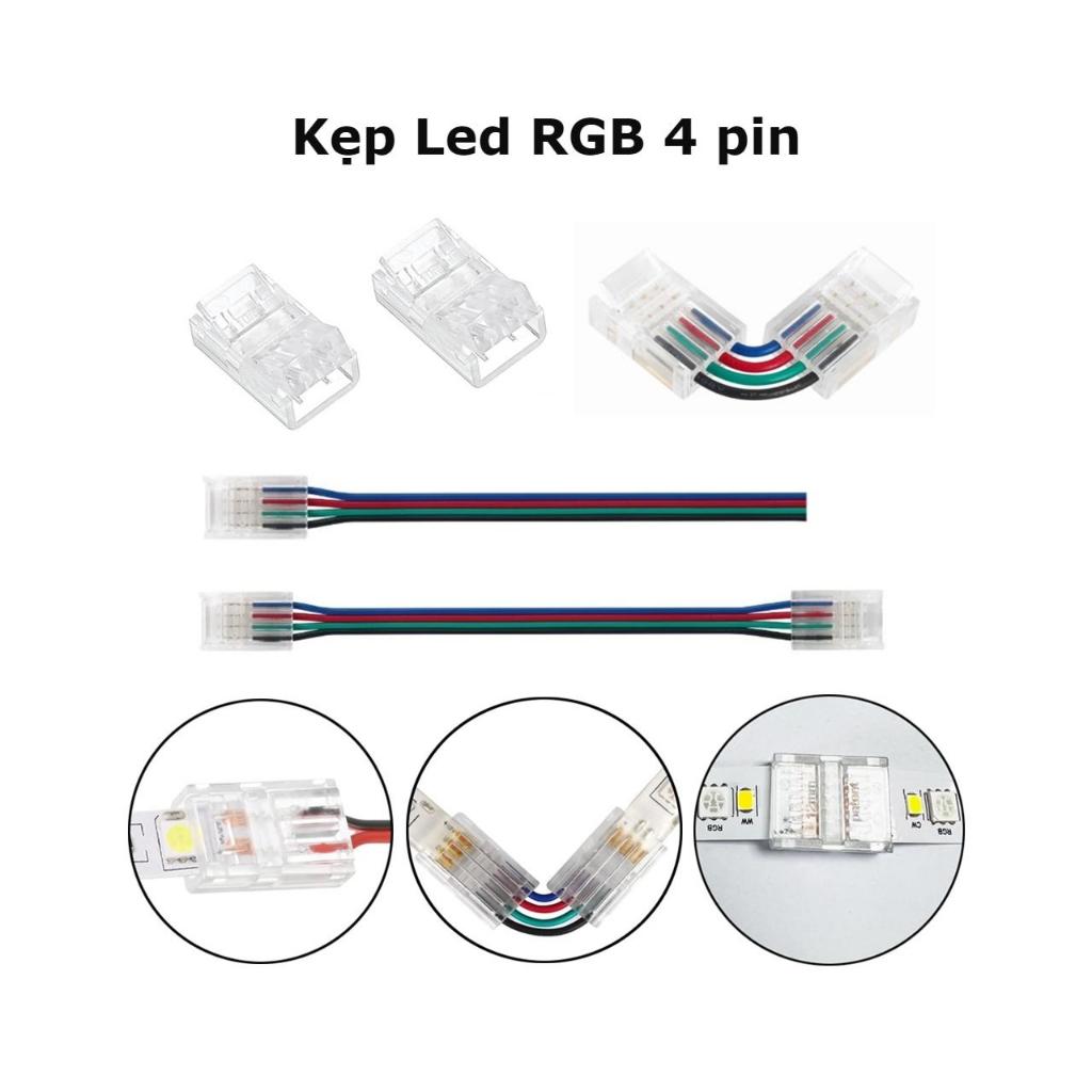 5 cái kẹp nối nhanh LED RGB 4 pin rộng 8mm/10mm, Đầu nối không cần hàn ...