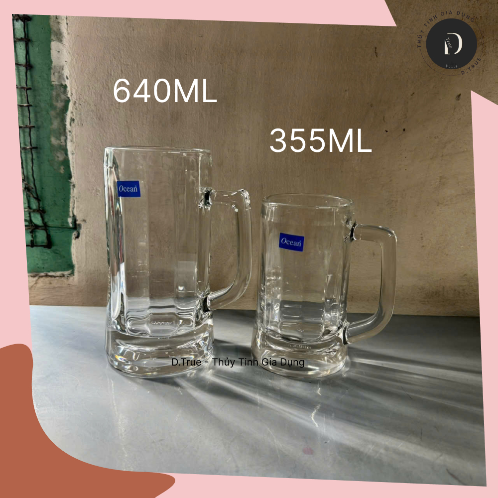 1 Ly Cốc Quai Bia Ocean 355ML/640ML Thủy Tinh Dày (P00840/P00843) | Shopee Việt Nam
