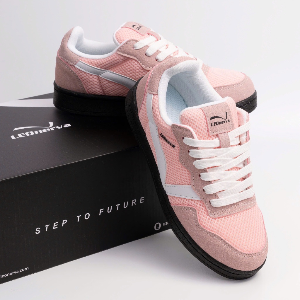 Giày Thể Thao Sneaker Unisex LEOnerva 808 Lưới VS1 - Hồng Đế Đen - Đi ...