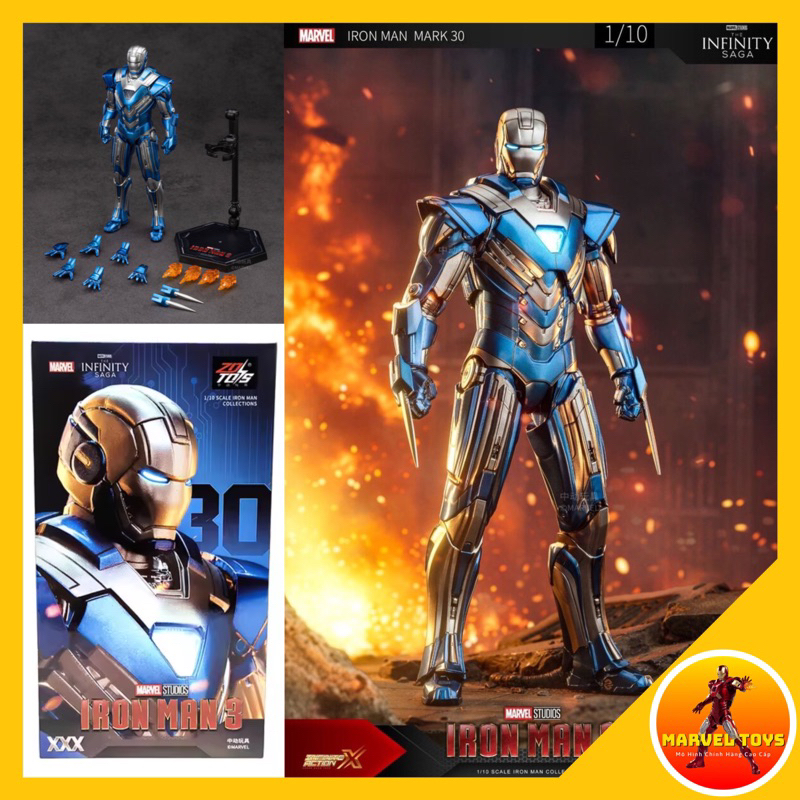 Mô Hình Chính Hãng ZD Toys MARVEL Iron Man 3 - Mark 30 MK30 1/10 Action ...