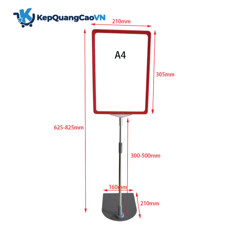 Chân đế sắt kèm khung siêu thị KT A3, KT A4, KT A5, KT A6, Bảng siêu ...