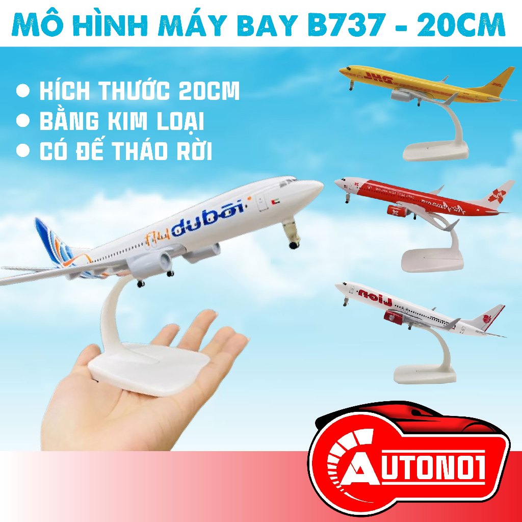 Mô hình máy bay bằng kim loại các dòng Boeing B737 kích thước 20cm có ...