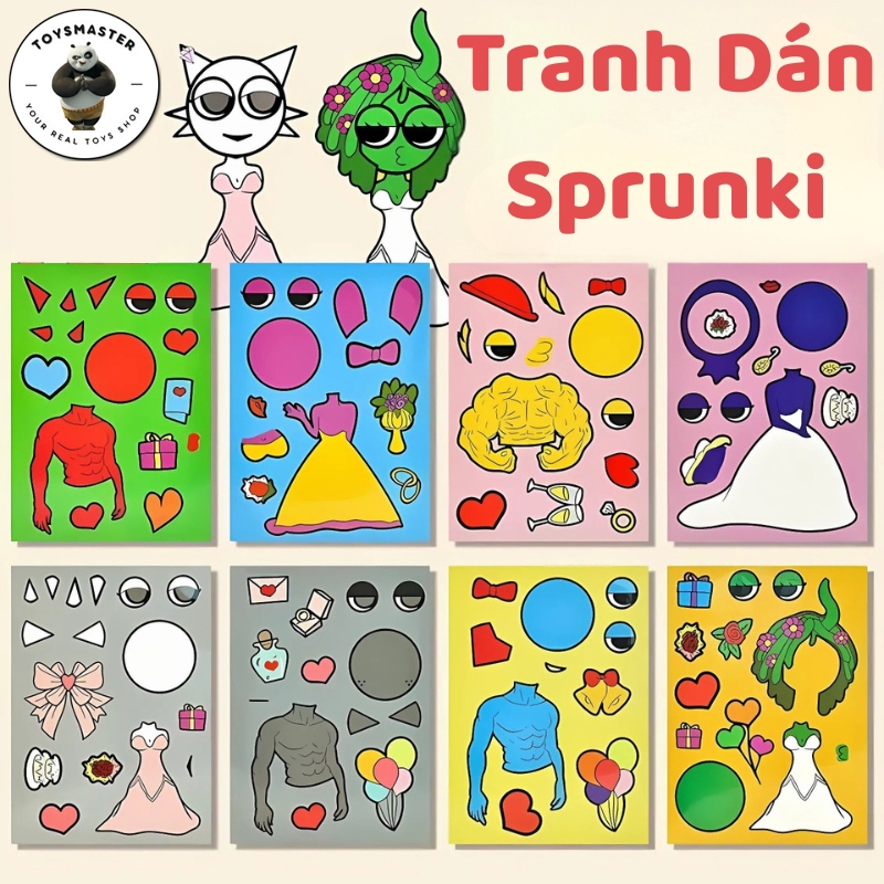 Đồ Chơi Tranh Dán Hình Set 8 Hình Sticker Sprunki Simon Raddy Jevin ...
