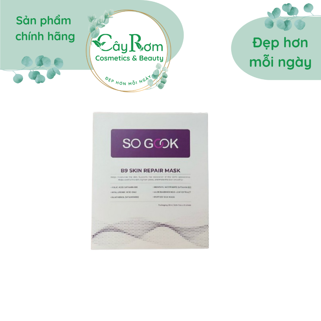 10 miếng SO GOOK -B9 cấp ẩm làm dịu phục hồi căng bóng da Skin Repair ...