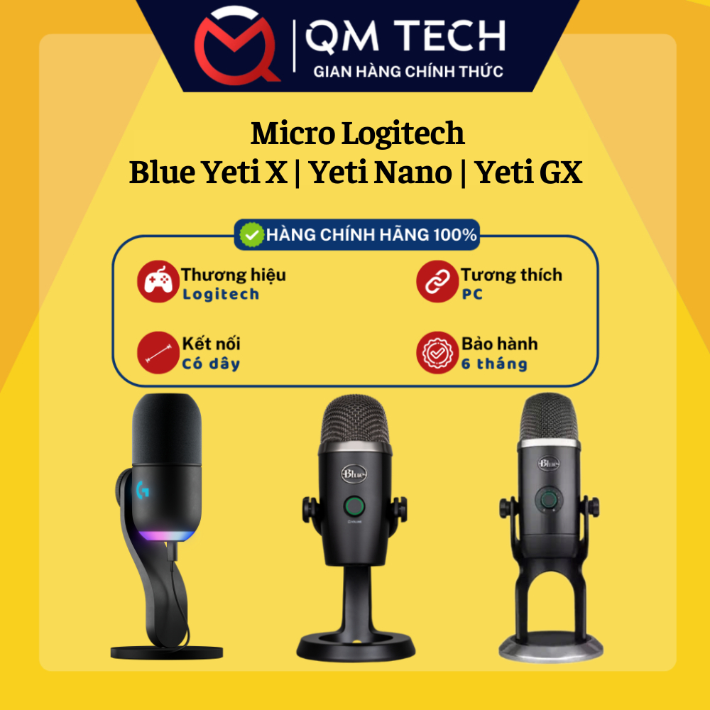 Micro Logitech Blue Yeti X | Blue Yeti Nano | Blue Yeti GX - QMTECH ...
