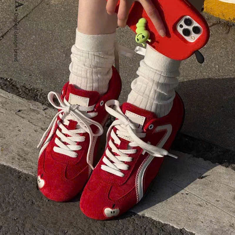 (TẶNG DÂY REN) Giày thể thao nữ da lộn QCCC thêu họa tiết xinh xắn SOPA fullbox shoes sneaker ...