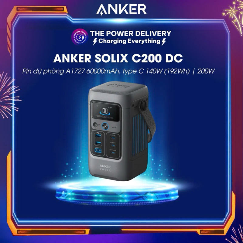 Pin dự phòng Anker SOLIX C200 DC A1727 dung lượng 60000mAh, công suất ...