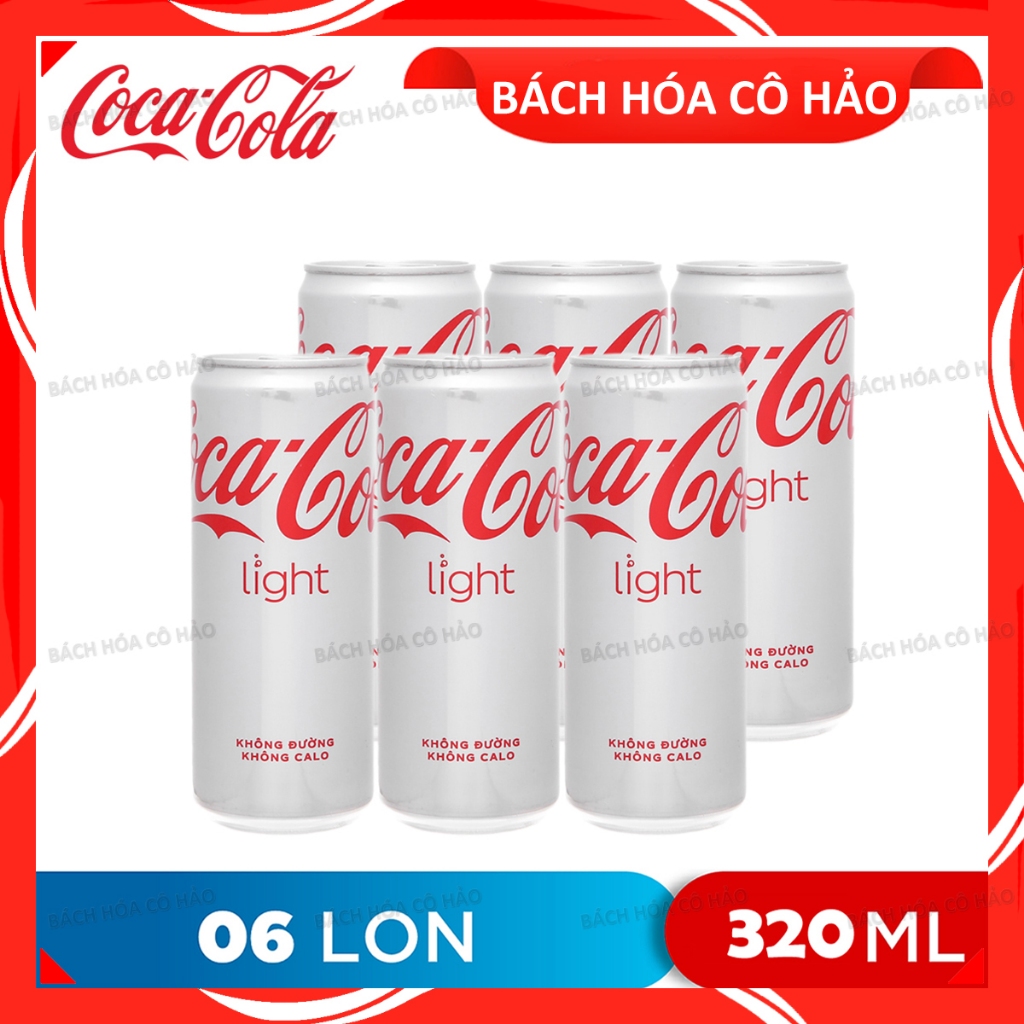 LỐC 6 LON NƯỚC NGỌT COCA COLA LIGHT 320ML | Shopee Việt Nam