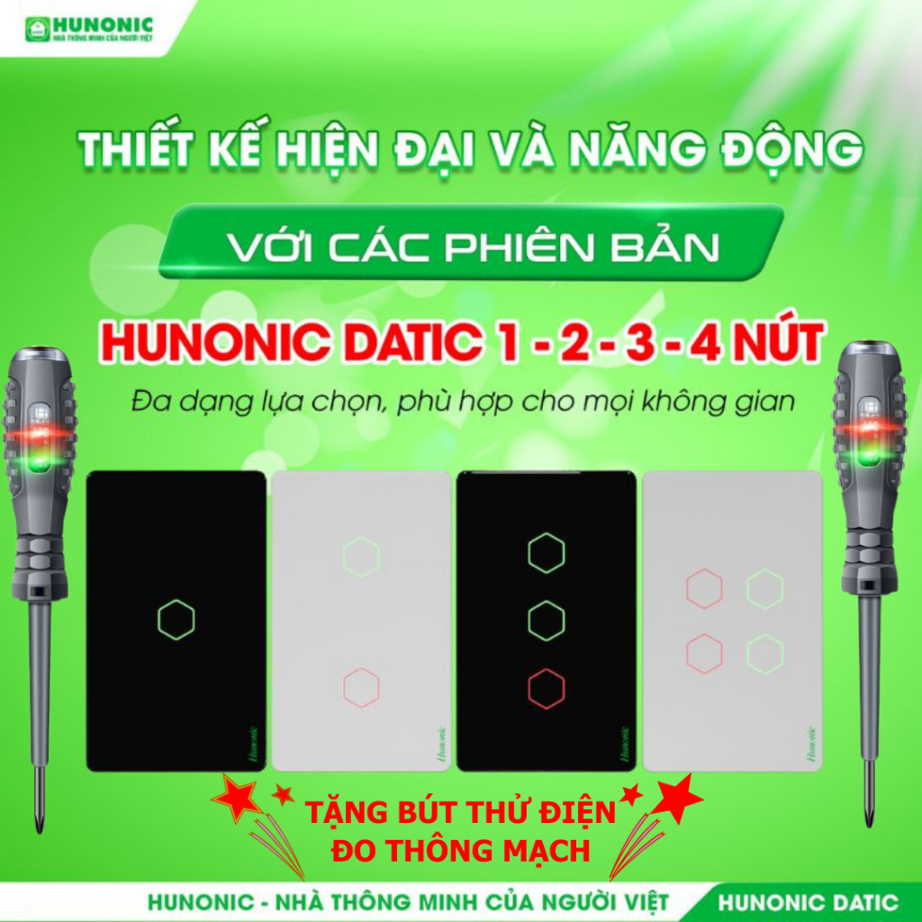 Ổ cắm công Tắc Wifi Hunonic Datic Bản Mới Logo Hunonic Bật Tắt Từ Xa ...
