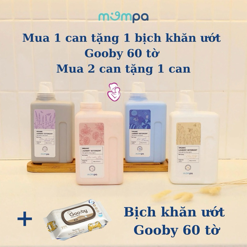 (Tặng bịch khăn ướt) Can nước giặt Mompa dành cho bé và cả gia đình ...