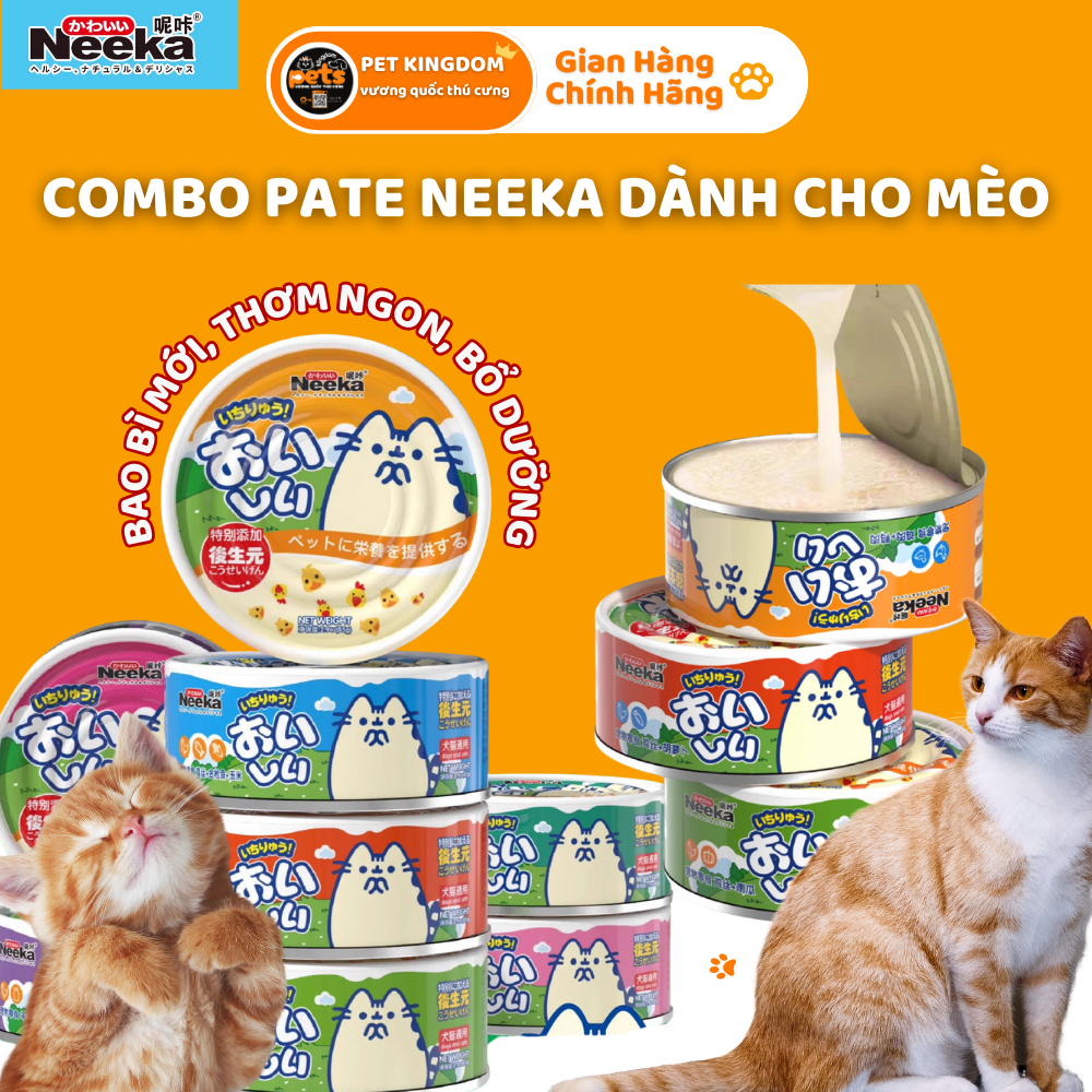 Combo hộp pate NEEKA, Súp thịt dành cho mèo cao cấp giúp bổ sung dưỡng chất, giảm biếng ăn cho ...