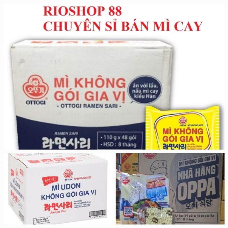 1 THÙNG MÌ KHÔNG GIA VỊ OTTOGI nấu mì cay, mì không vị gói 110g, mì Udon không vị, mì Oppa không ...