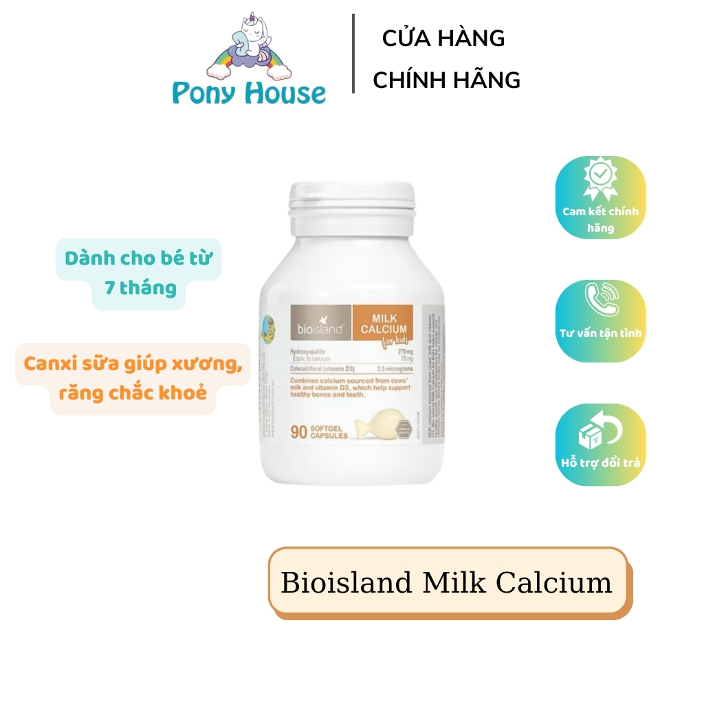 Canxi Hữu Cơ Bioisland Milk Calcium For Kids Cho Bé 90 Viên Chính Hãng ...