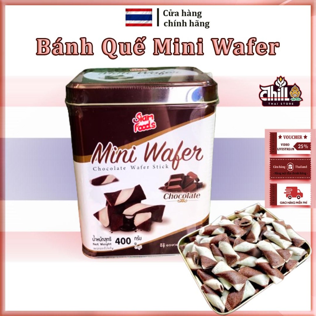 Bánh Quế Socola Thái Lan Mini Wafer Siam Foods 400gr | Shopee Việt Nam