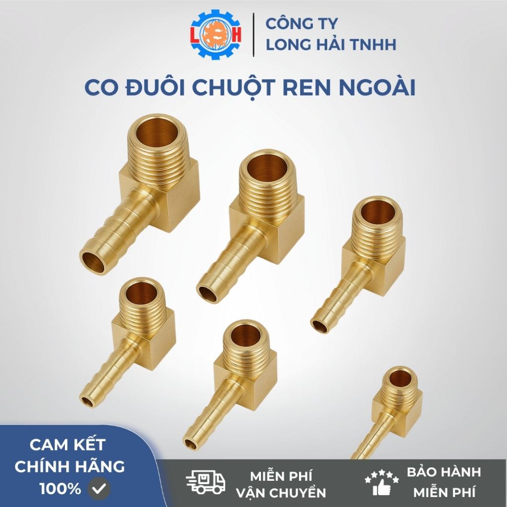 Co Đuôi Chuột Ren Ngoài 11/4 (13), Đầu Nối Đồng Thau Cong Cắm Lòng Trong Ống Phi 6 8 10 12mm ...