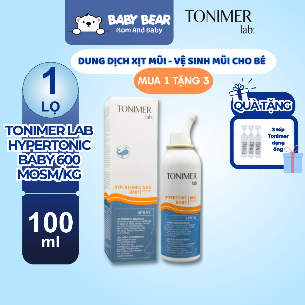 Dung Dịch Xịt Mũi Tonimer Lab Hypertonic Baby 600 mOsm/kg - Làm Sạch ...