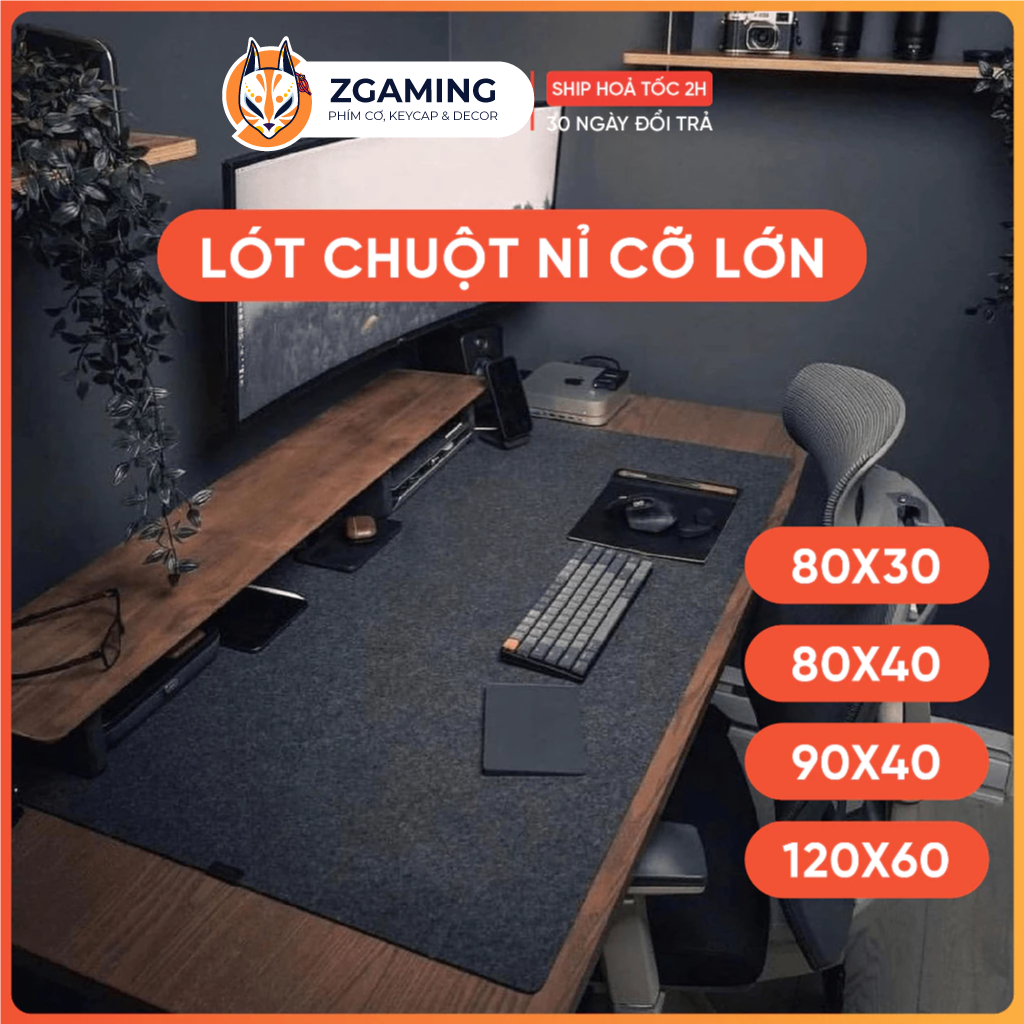 Lót Chuột Cỡ Lớn| Thảm Nỉ Trải Bàn Làm Việc| Deskpad Nỉ | Mouse Pad Nỉ ...