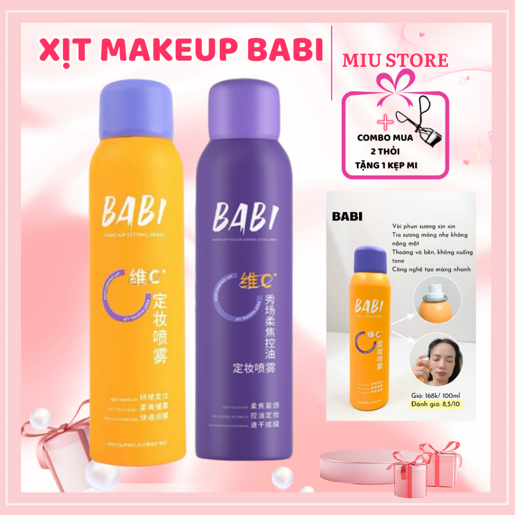 BABI - Xịt Khoá Makeup BABI Vitamin C Giúp Lâu Trôi, Dưỡng Ẩm, Kiểm ...