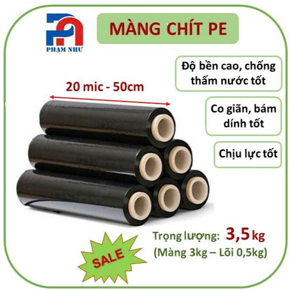 Màng Đen PE (Màng chít PE) - Khổ 50cm, loại 3,5kg - Bao bọc hàng hóa | Shopee Việt Nam