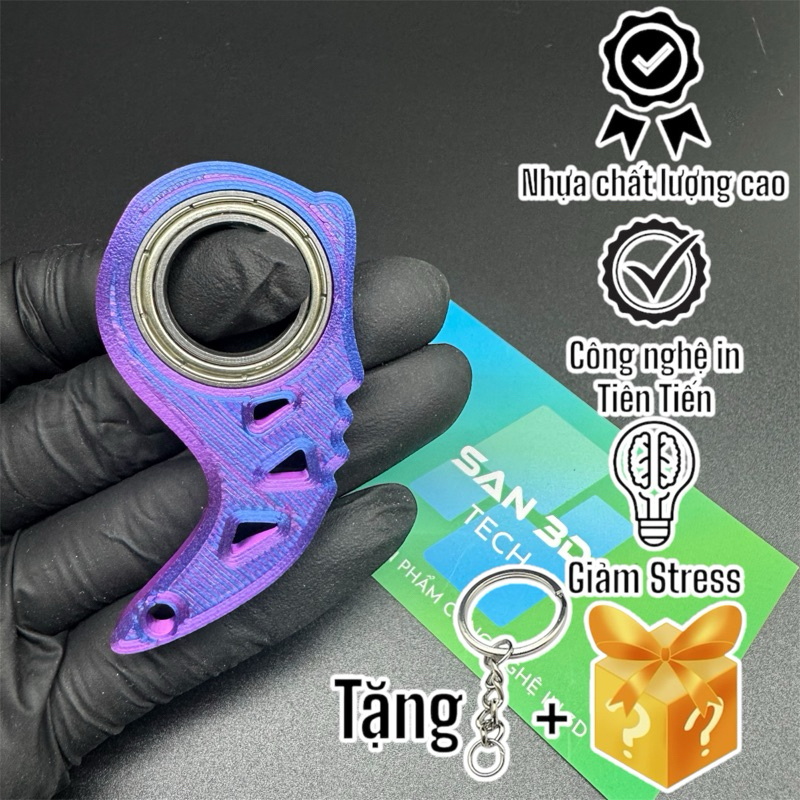 [HOT]Móc Khóa Xoay - Keyrambit S1 - Gắn ổ bi xoay 360 độ - in 3D ...