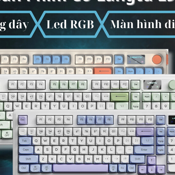 Bàn phím LANGTU L98 Phím bluetooth không dây-có dây silent pin sạc Led ...