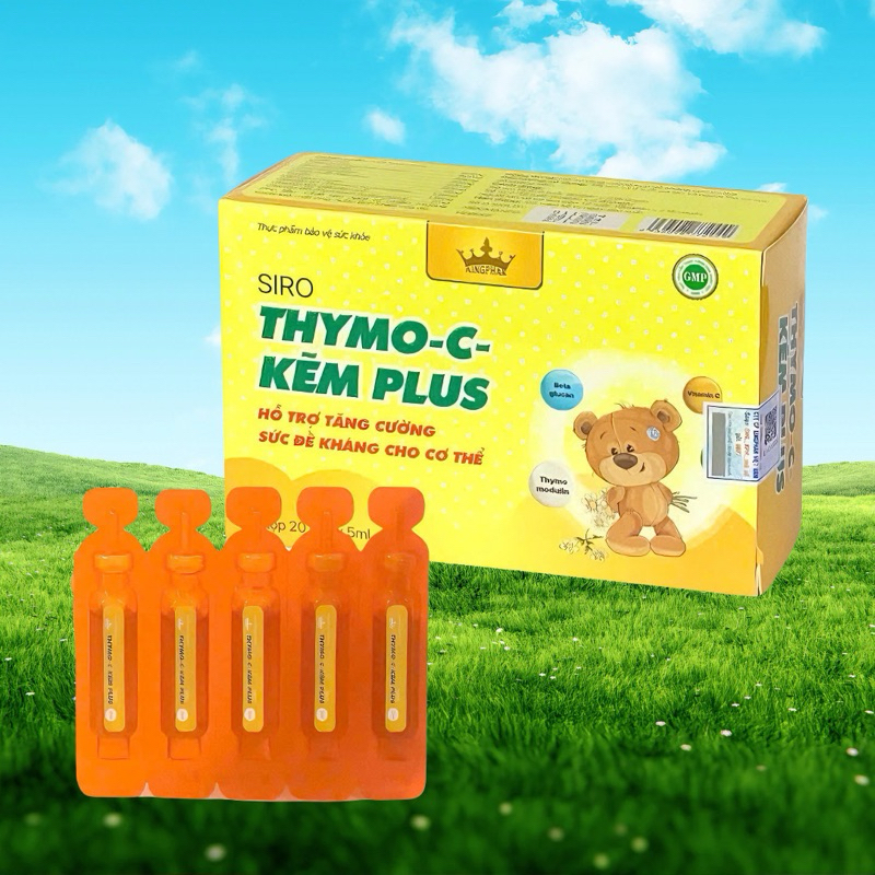 Siro Thymo C kẽm plus kingphar 1 ,hộp 20 ống- Tăng cường sức đề kháng ...