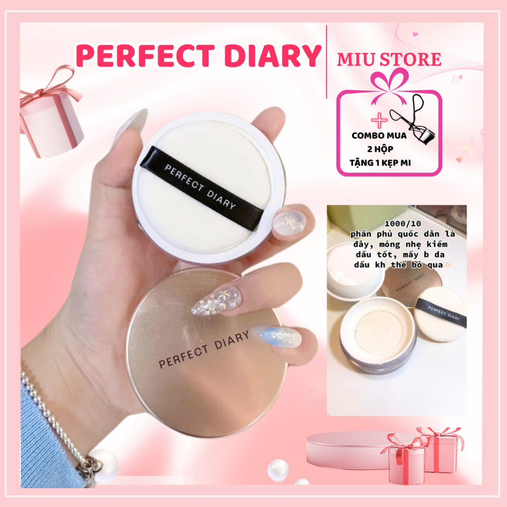 Phấn phủ kiềm dầu PERFECT DIARY chống thấm nước kiểm soát dầu mọi loại ...