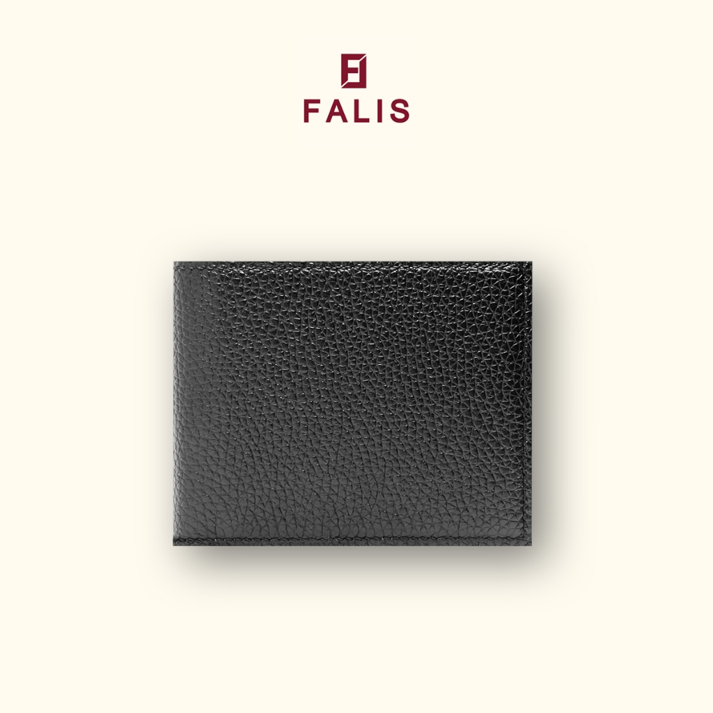 Ví Da Bê Thủ Công FALIS Classic 003 Da mill nhập khẩu màu đen | Shopee ...