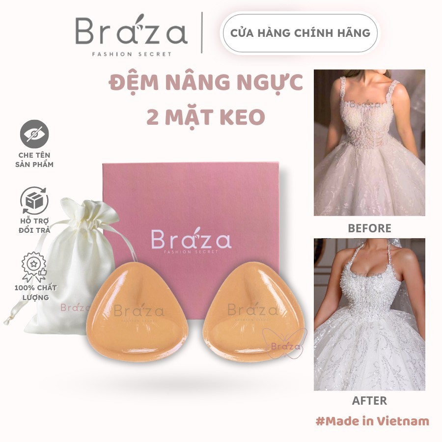 Miếng Dán Nâng Ngực Dán Ngực Hai Mặt Đệm Tam Giác Dính Siêu Chắc Sử Dụng Nhiều Lần Cao Cấp Braza ...