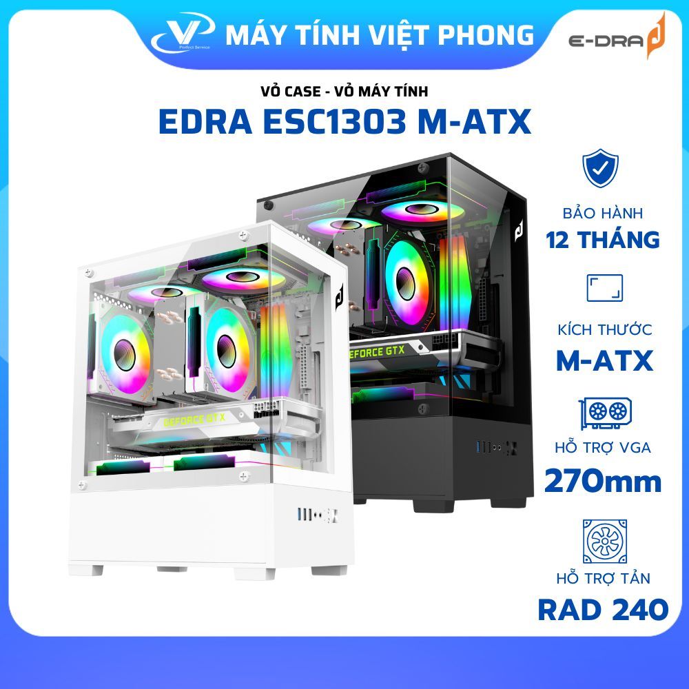 VỎ MÁY TÍNH - VỎ CASE EDRA ECS1303 M-ATX ĐEN TRẮNG CHÍNH HÃNG | Shopee ...