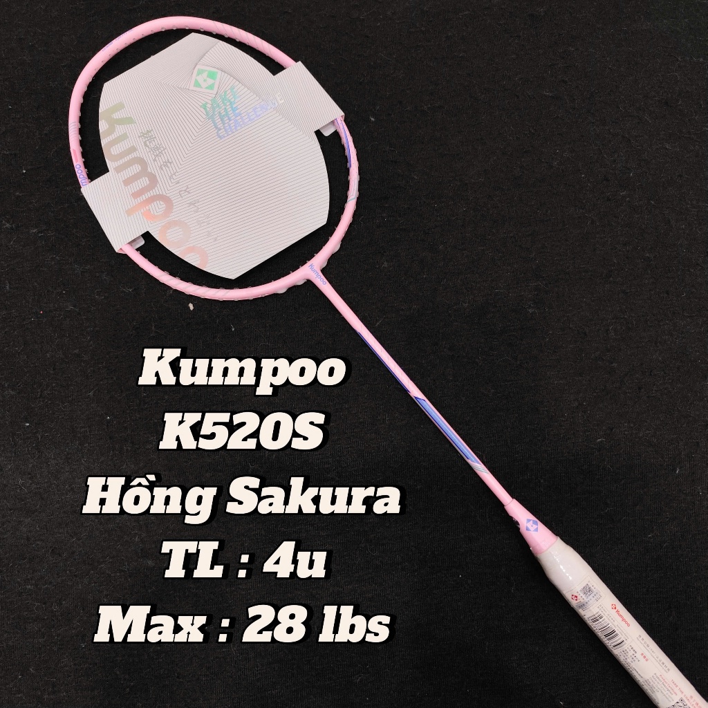 Vợt Cầu Lông Kumpo K520S Hồng sakura Khung Carbon [Tặng Căng Sẵn 11kg Cước + Cuốn Cán + Túi Đựng ...