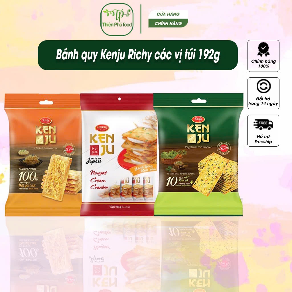 [ Date Mới ] Bánh quy Kenju Richy vị rau củ túi 192g (16 gói x 12g) | Shopee Việt Nam