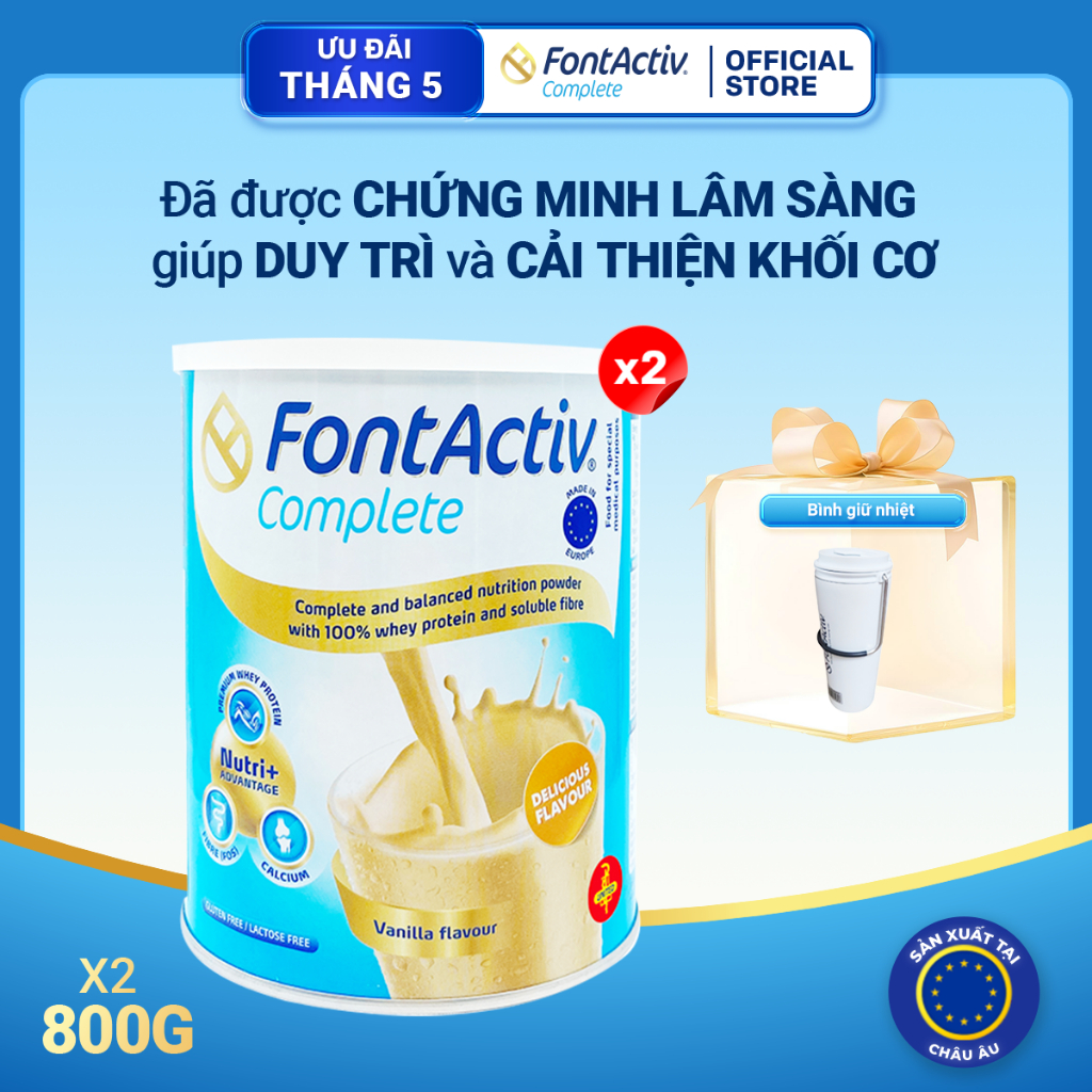 [Tặng Bình Giữ Nhiệt] Combo 2 Sữa Dinh Dưỡng FontActiv Complete Vanilla ...