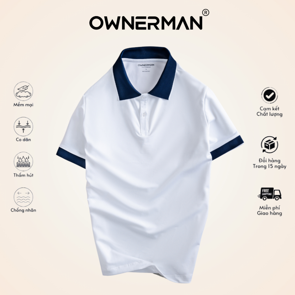 Áo polo nam Ownerman M6 áo thun nam cao cấp chính hãng vải cotton mát ...