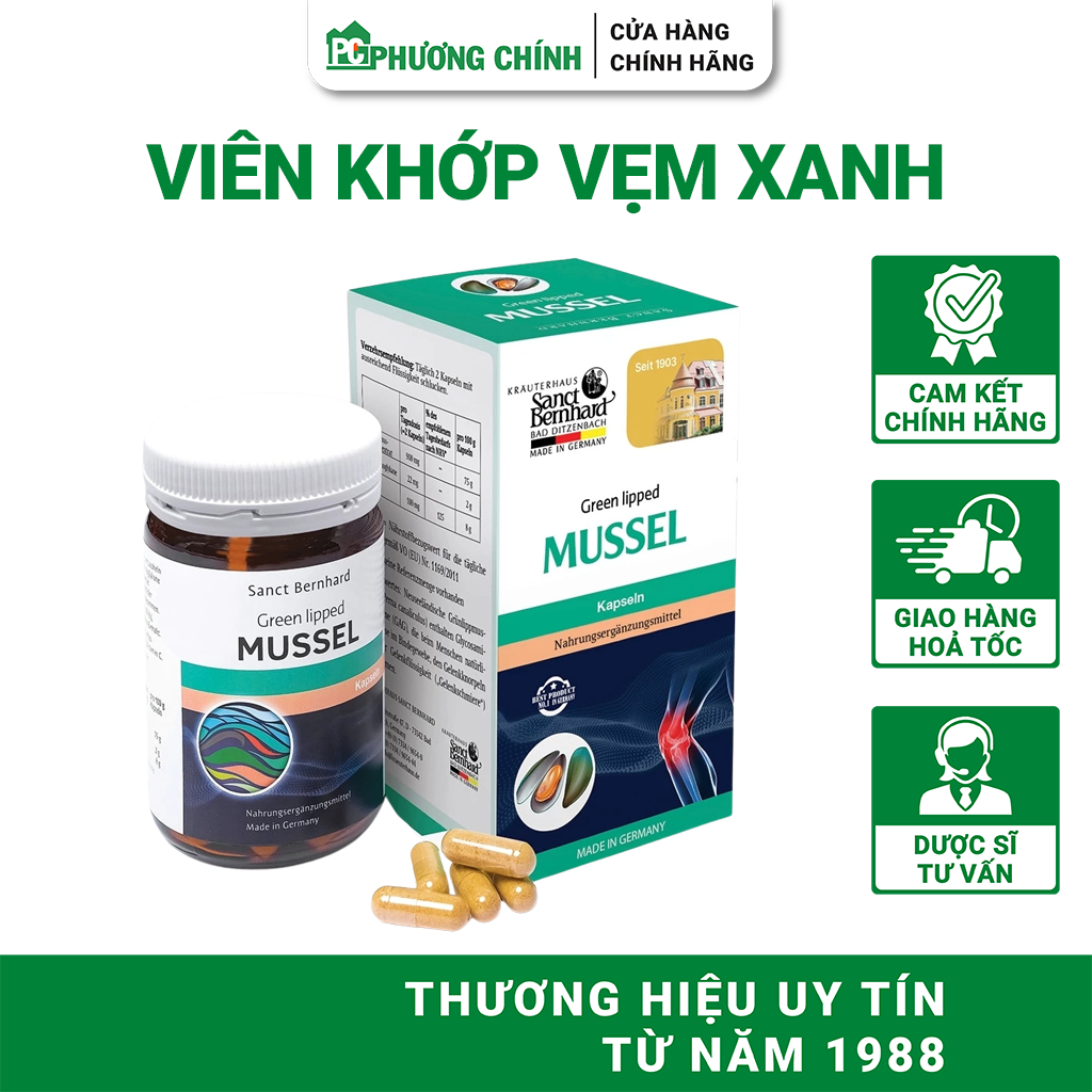 Viên Khớp Vẹm Xanh Sanct Bernhard Green Lipped Mussel Hỗ Trợ Giảm Thoái ...