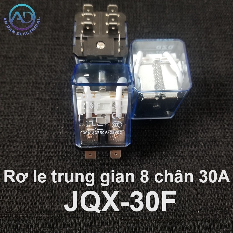 Rơ le trung gian 8 chân 30A JQX-30F 12VDC 24VDC 220VAC, Relay Trung Gian 8 Chân 30A | Shopee ...