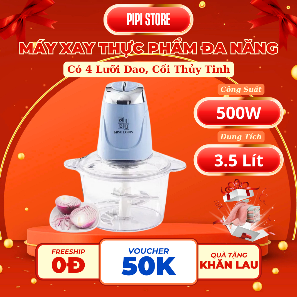 Máy Xay Thực Phẩm Đa Năng Cối Thuỷ Tinh, Xay Thịt Misu Louis Công Suất ...