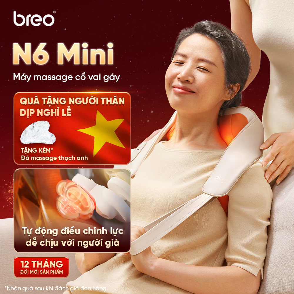 [GÓI BẢO HÀNH VÀNG] Máy Massage Cổ Vai Gáy BREO N6 Mini - Phù Hợp Người ...
